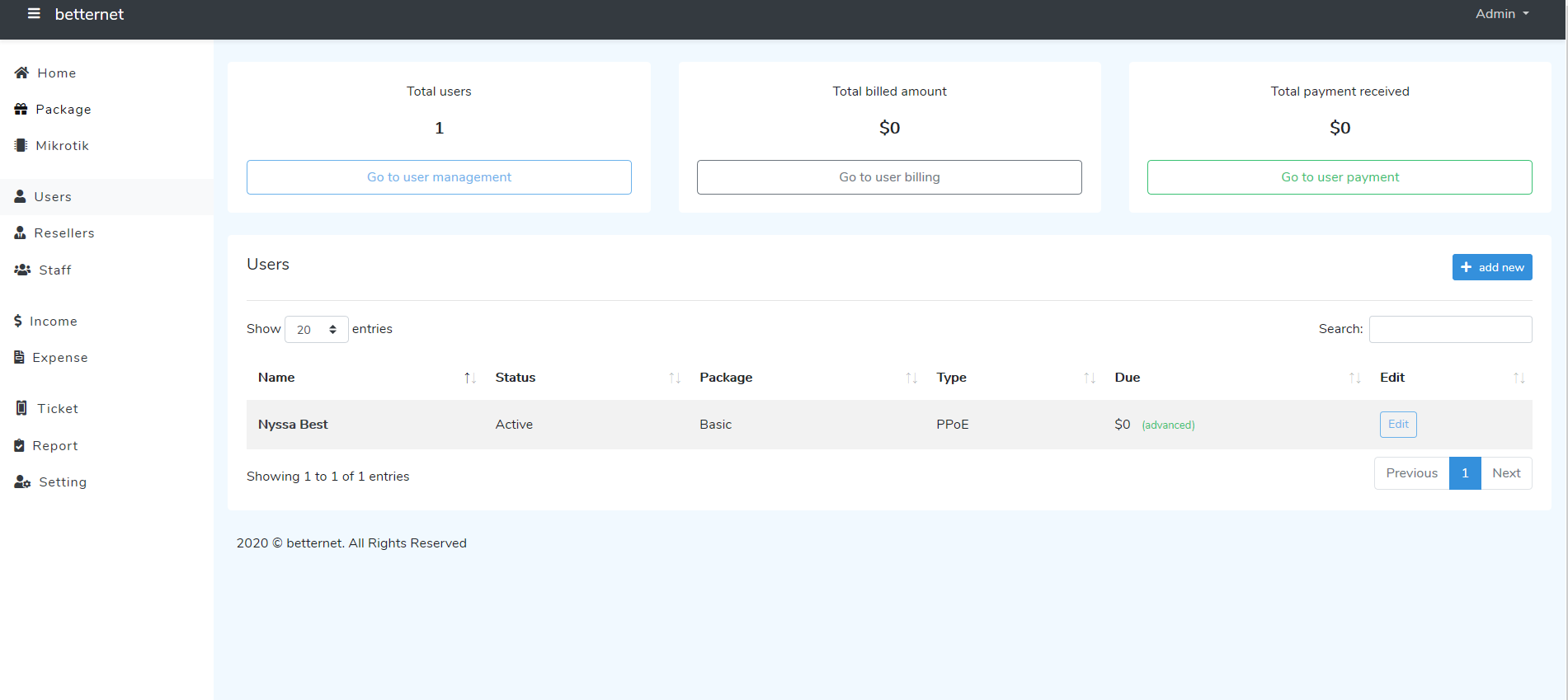 betternet - ISP Management System with Mikrotik API by sajalahsan